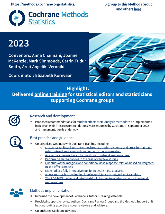 In the spotlight 2023: Statistics Methods Group | Cochrane Methods